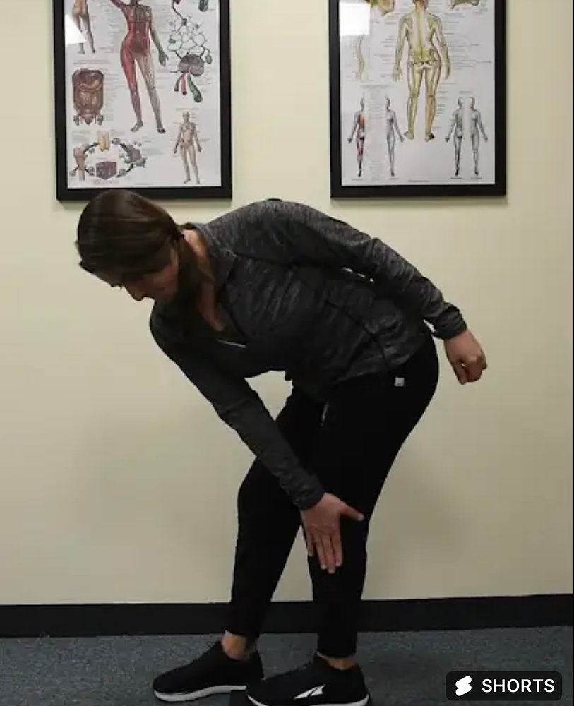 Week 10: Standing Left Posterior Hip Joint Capsule Inhibition Stretch