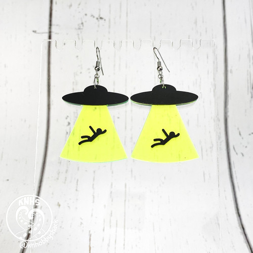 UFO Human Abduction Earrings ~ Alien Abduction Earring ~ UV Glow ...