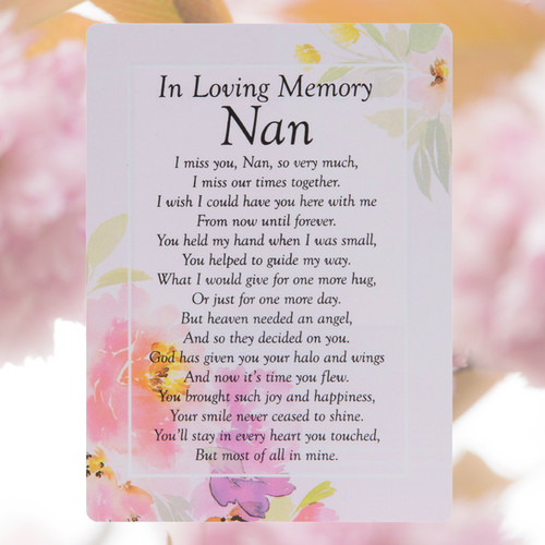 'In Loving Memory Nan' Graveside Waterproof Memorial Card | Thoughts of ...
