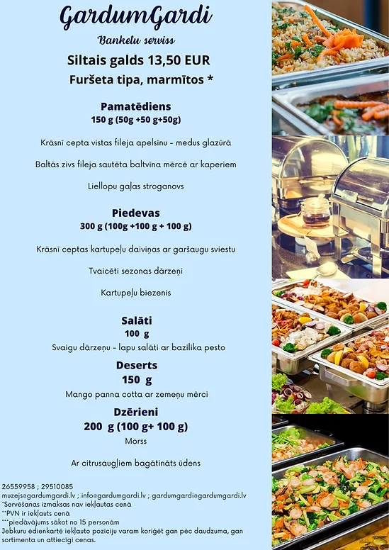 Banketu ēdienkarte | Gardum Gardi