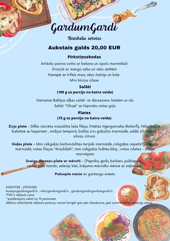 Banketu ēdienkarte | Gardum Gardi