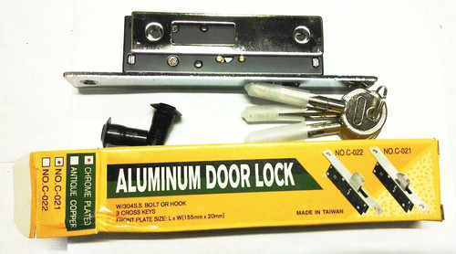 Aluminium Door Lock C-021 155mm x 20mm SN 1110 | Contatdecor.sg