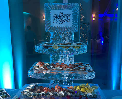 Three Tier Ice Platters with Logo | ice and fruits