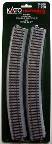 Kato Unitrack 2-250 790mm (31 1/8') Radius 22.5 Curve Track 4Pcs - HO ...