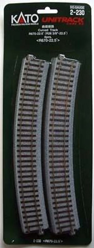 Kato Unitrack 2-230 670mm (26 3/8') Radius 22.5 Curve Track 4Pcs - HO ...