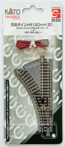 Kato Unitrack 20-240 Compact Electric Turnout 150mm 45 Left(EP150-45L ...
