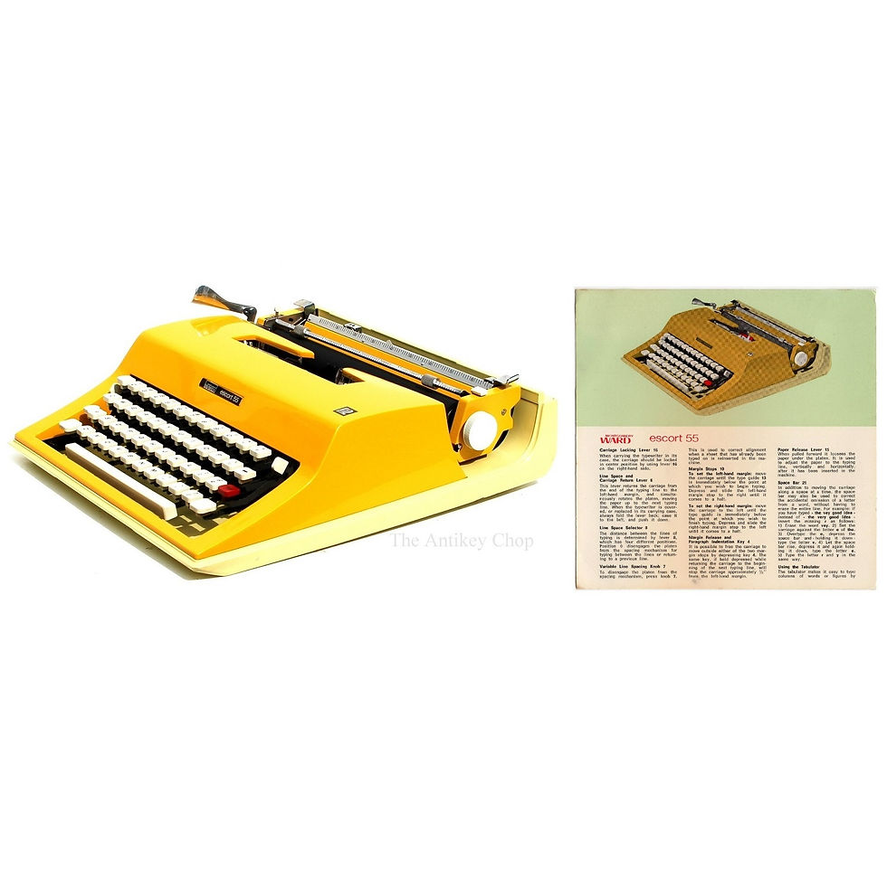 Montgomery Ward Escort 55 Typewriter Instruction Manual | Antique ...