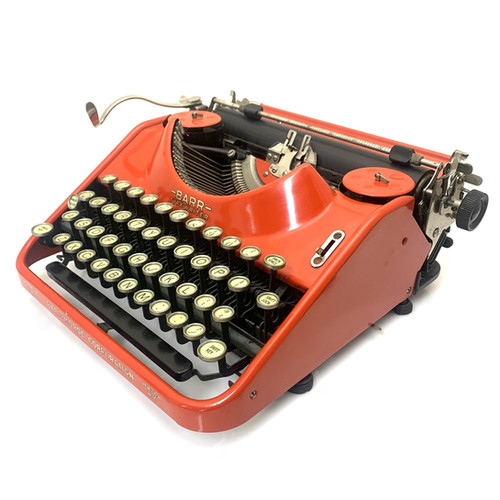 RARE 1930 Orange/Red Barr-Morse Portable Typewriter Classic Art Deco ...