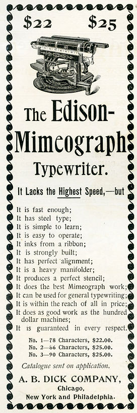 thomas edison typewriter