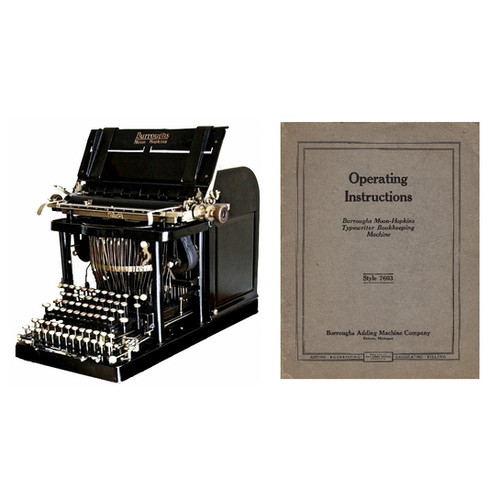 Burroughs Moon Hopkins Typewriter Bookkeeping Machine Instruction ...