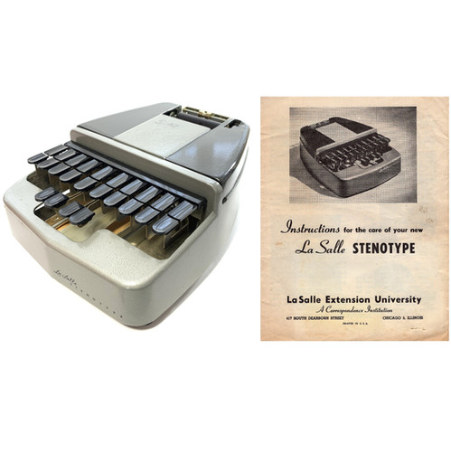 La Salle Stenotype Steograph Machine Instruction Manual | Antique ...