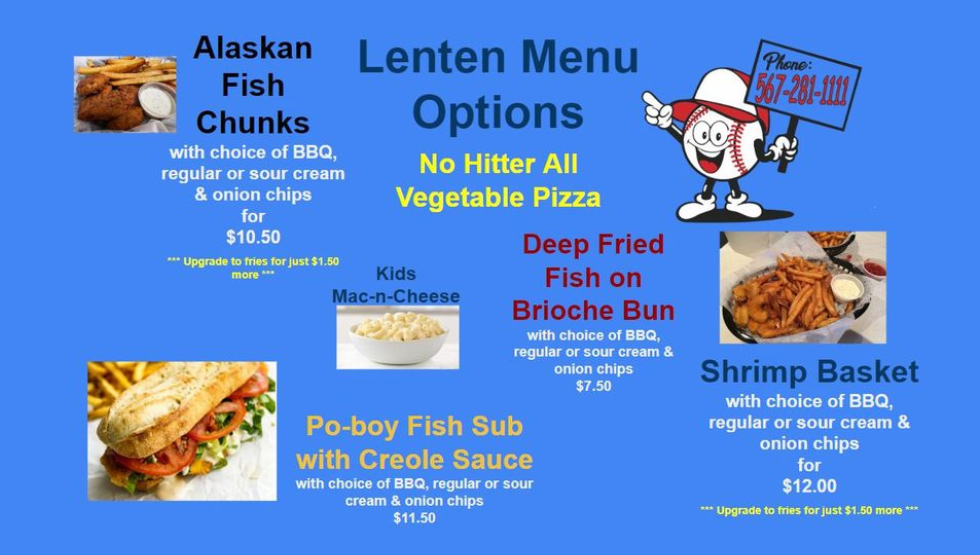 Lenten Menu | LeftField New Riegel