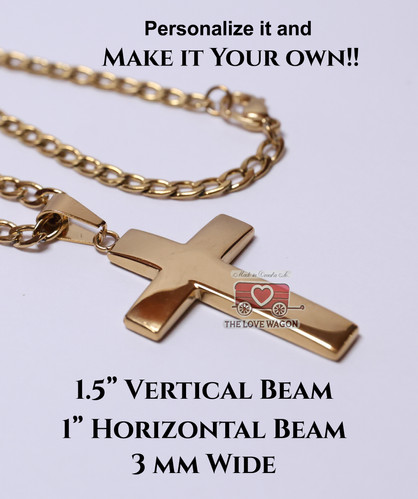 Personalized Gold Cross Pendant Necklace – Custom Jewelry Gift for Men ...