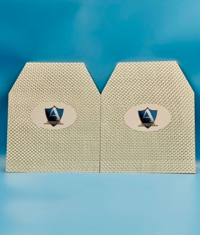 TWO UL 752 Level 3 Fiberglass Flat 10"x12" SAPI Cut Inserts.