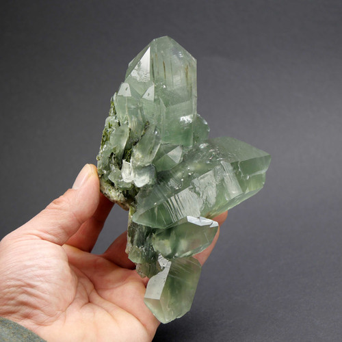 Rock crystal with Byssolite, Epidot - Glacier du Miage, Monte Bianco ...