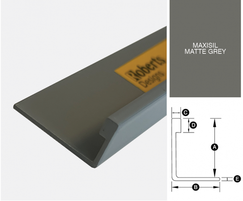 Maxisil Matt Grey L shape Trim | Bayside Tiles