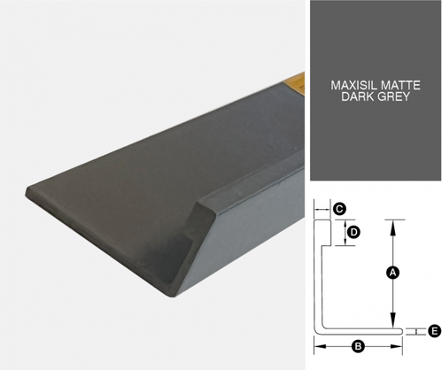 Maxisil Matt Dark Grey L shape Trim | Bayside Tiles