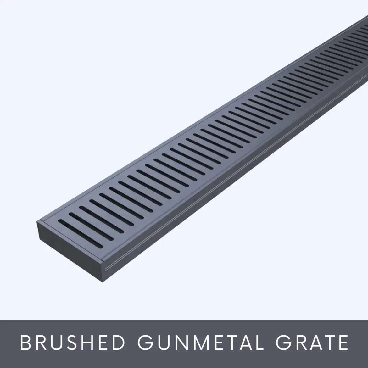 Brushed Gunmetal Grate Strip Drain | Bayside Tiles