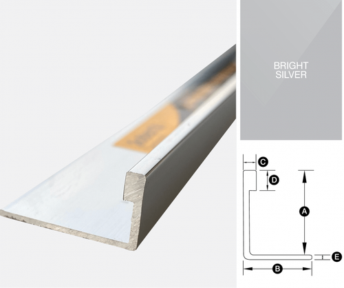 Bright Silver L shape Trim | Bayside Tiles