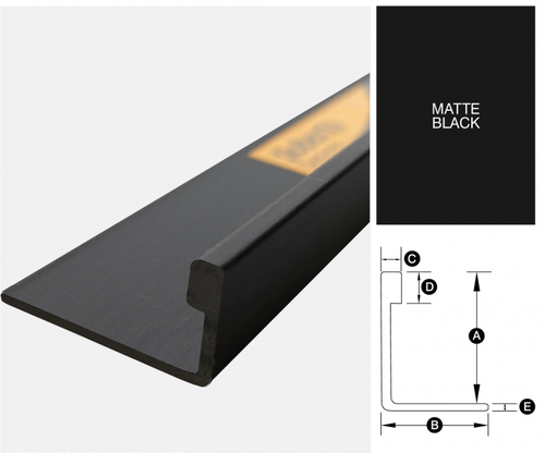 Matt Black L shape Trim | Bayside Tiles