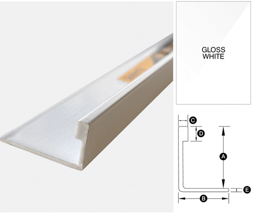 Gloss White L shape Trim | Bayside Tiles