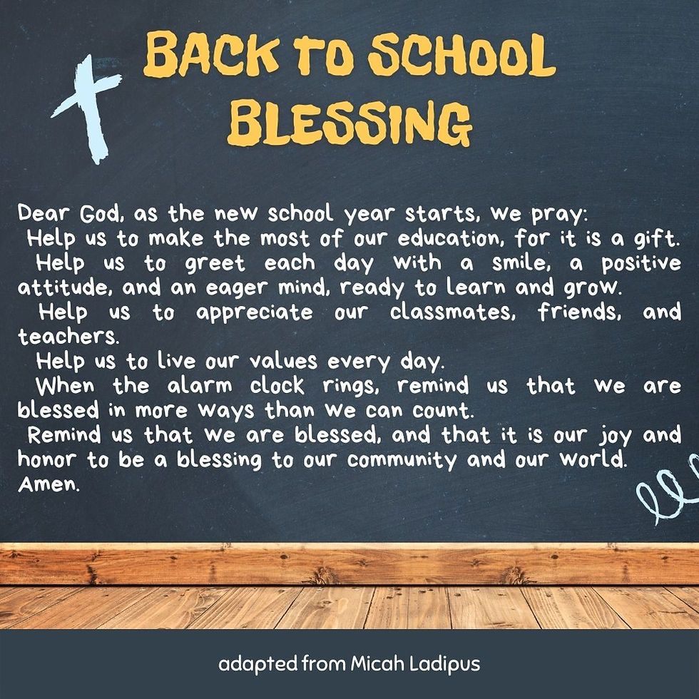 Back to School Blessing