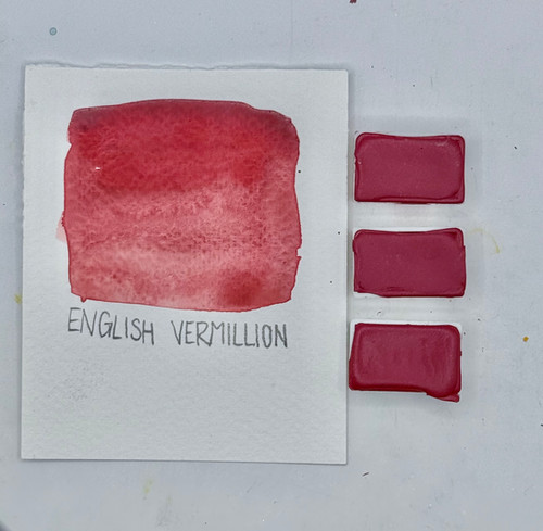 English Vermillion Watercolor Full Pan – Handmade Red-Orange Artist ...