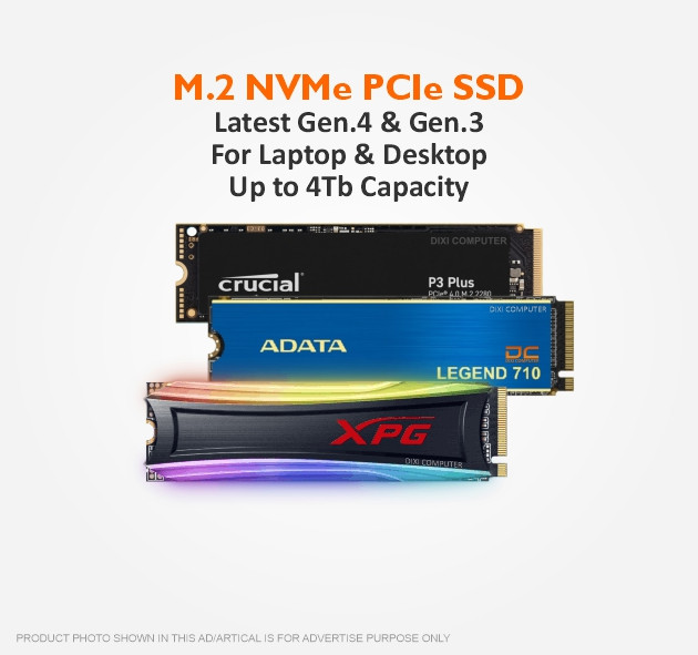 M.2 NVMe SSD PCIe Gen.3 & Gen.4 | Dixi Computer