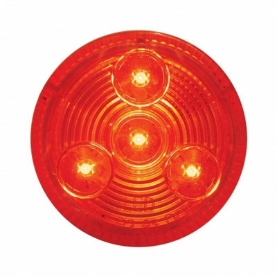 4 LED 2-1/2" ROUND LOW PROFILE LIGHT (CLEARANCE/MARKER) - RED LED/RED ...