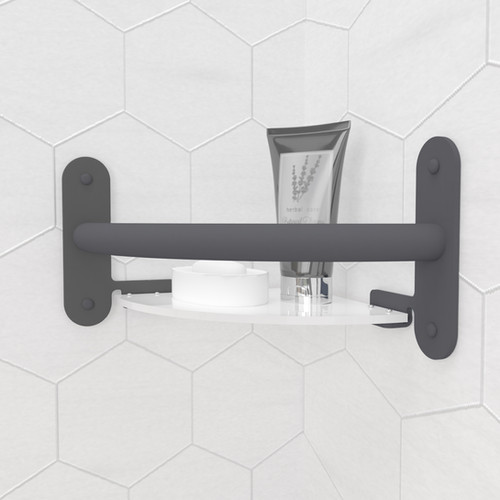 The Shower Shelf Grab Rail - Anthracite | Invisible Creations