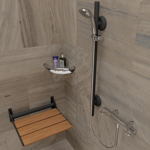 The Shower Riser Grab Rail - Anthracite | Invisible Creations