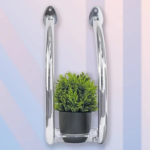 The Plant Pot Grab Rail - Polished steel | Invisible Creations