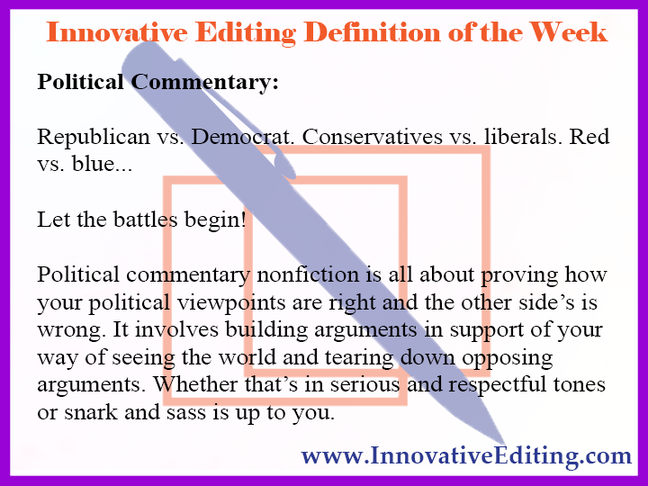 When Writing Political Commentary Books