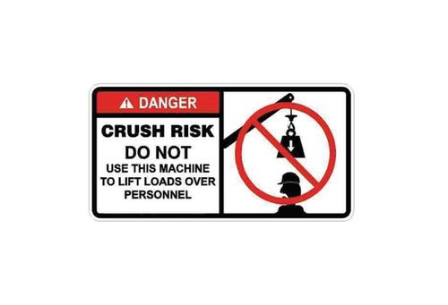 Crush Risk (Machine lift loads) | Incite Graphics