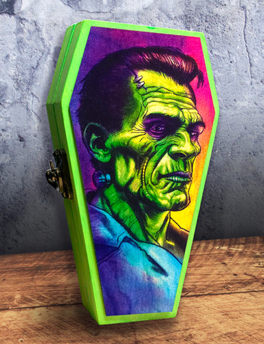 Frankenstein Neon Black Light Coffin Box | Off Menu Print-Smiths