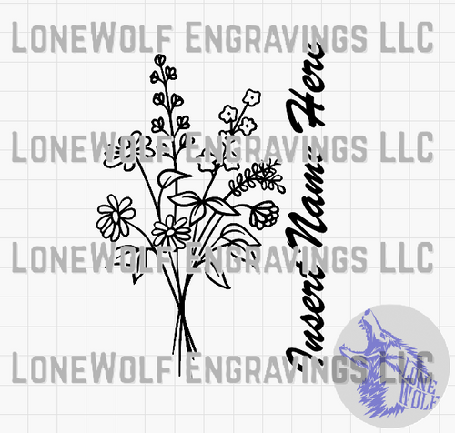 Floral Name template.SVG | Lonewolf Engravings