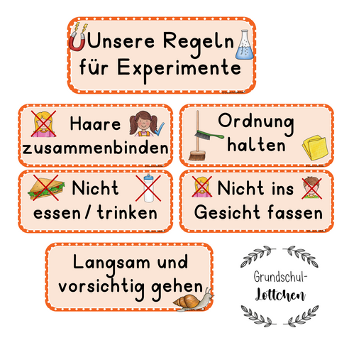 Experimentierregeln | Grundschullottchen