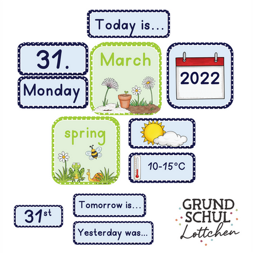 Dauerkalender Englisch | Grundschullottchen