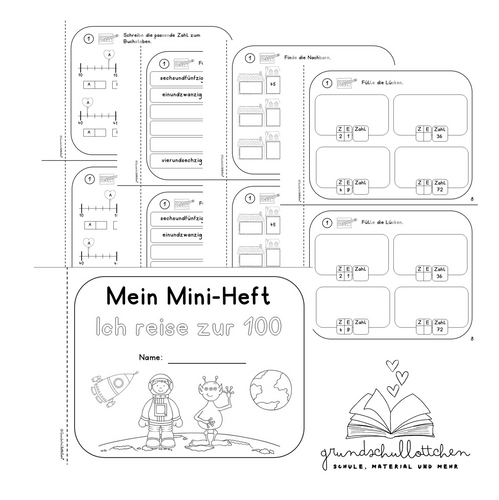 Miniheft "Ich reise zur 100" | Grundschullottchen