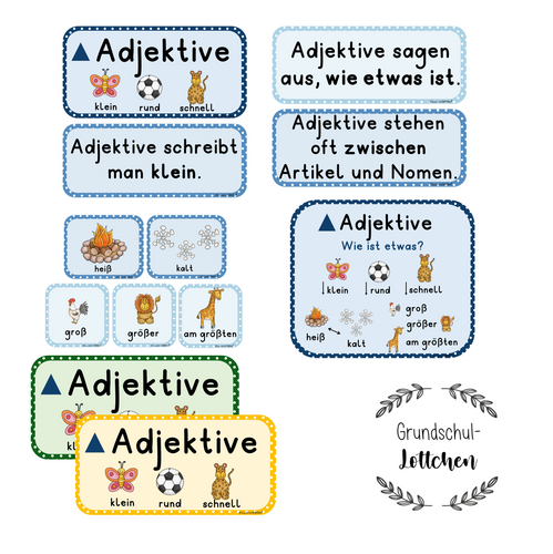 Adjektive Aushang | Grundschullottchen