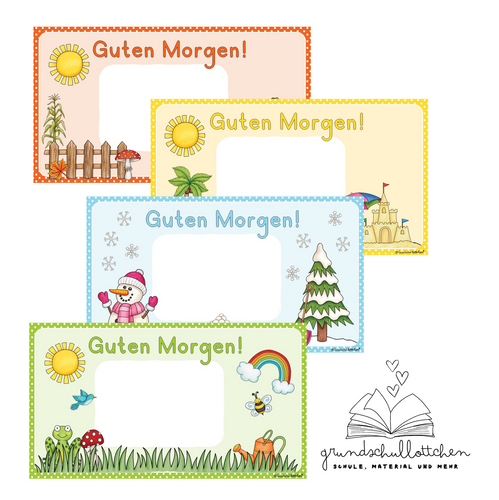 dig. Tafelbilder mit Schreibfeld - Set | Grundschullottchen