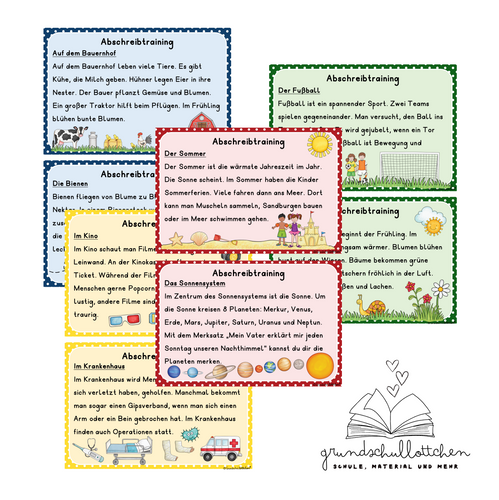 Abschreiben - Deutschkartei Klasse 2 | Grundschullottchen