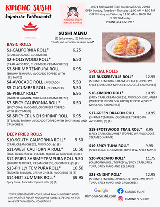 Kimono Sushi | Hibachi | 14971 Spotswood Trail, Ruckersville, VA, USA