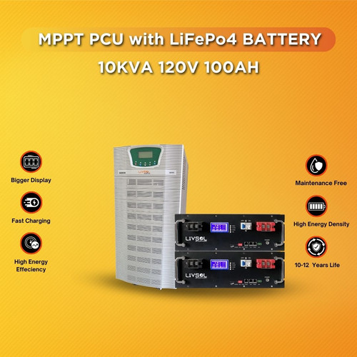 L-iON10120 - 10KVA Solar MPPT Inverter with 120V 100Ah LiFePo4 Battery ...