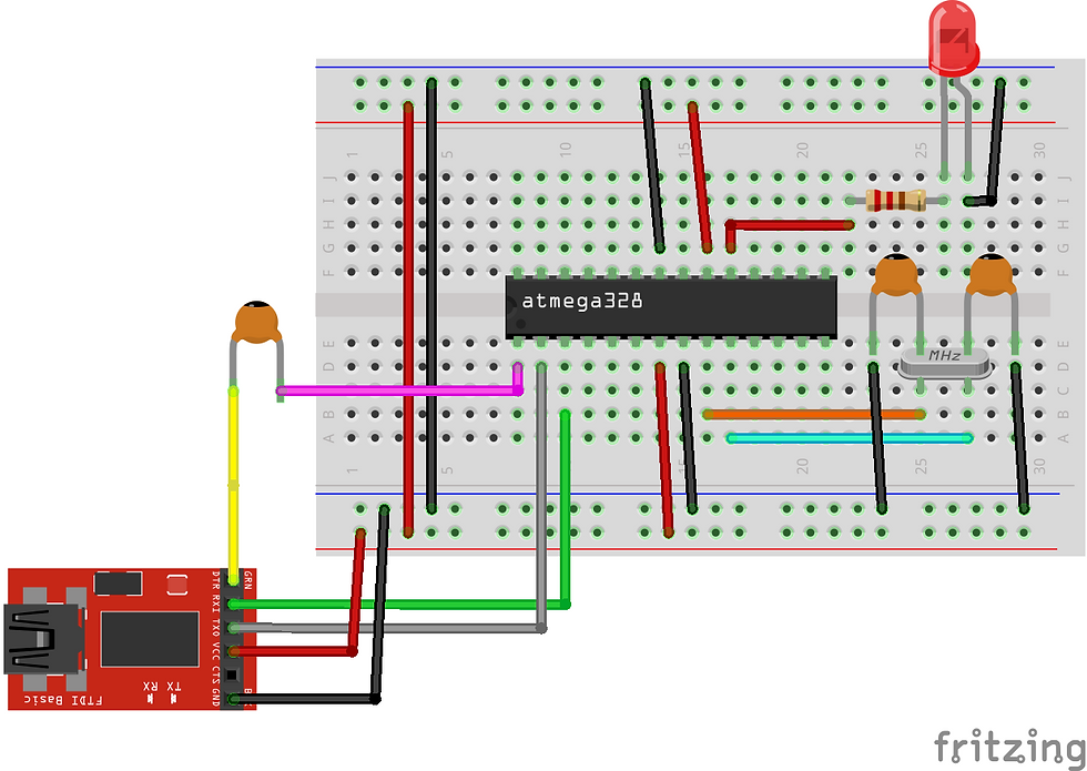 Part 1 : Uploading Code into ATMEGA328P using FT232RL FTDI Module