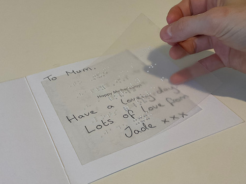 Personalised Braille Card Insert Sticker in Contracted or Uncontracted ...