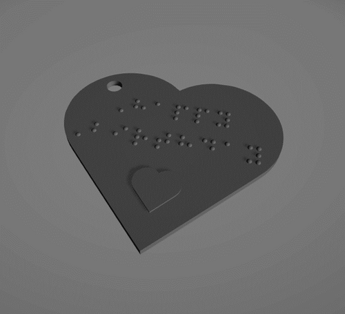 DIGITAL: Happy Birthday Braille Heart Keyring - 3D Printer STL File ...