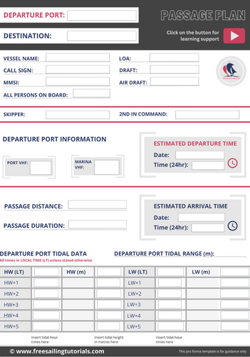 Passage Planning Pro Forma | FreeSailingTuts