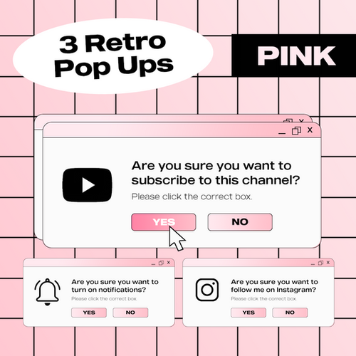 Retro Pop Ups | Pink Colour | Video Editor Em