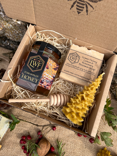 Gower Honey, Soap, Candle & Drizzler Hamper | LWF Gower